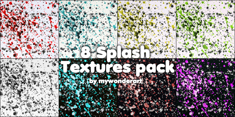 8 Splash Textures Pack by mywonderart on DeviantArt