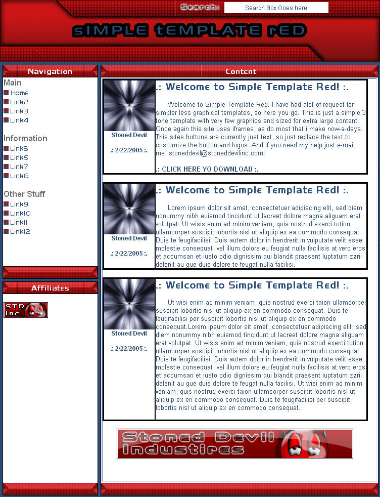 Simple Template: Red by CoreyEacret on DeviantArt