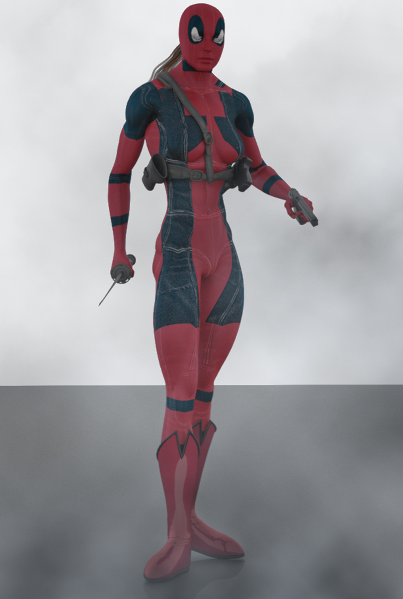 Lady Deadpool 2nd skin textures for V4 by hiram67 on DeviantArt