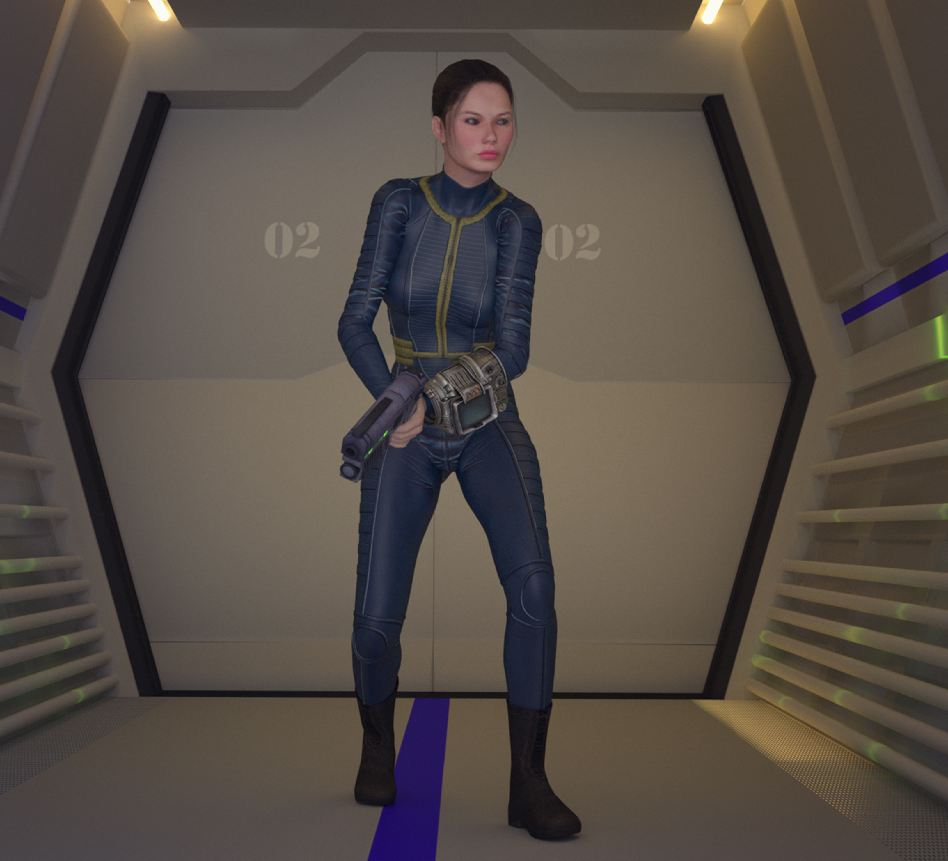 Fallout Vault suit textures for V4 daz3d Bodysuit by hiram67 on DeviantArt