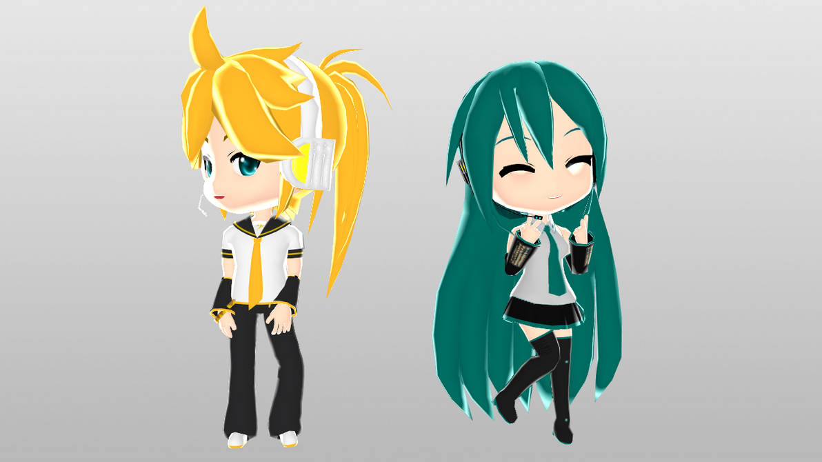 [MMD] DFuture Len and Miku +DL by Ashley-andRed on DeviantArt