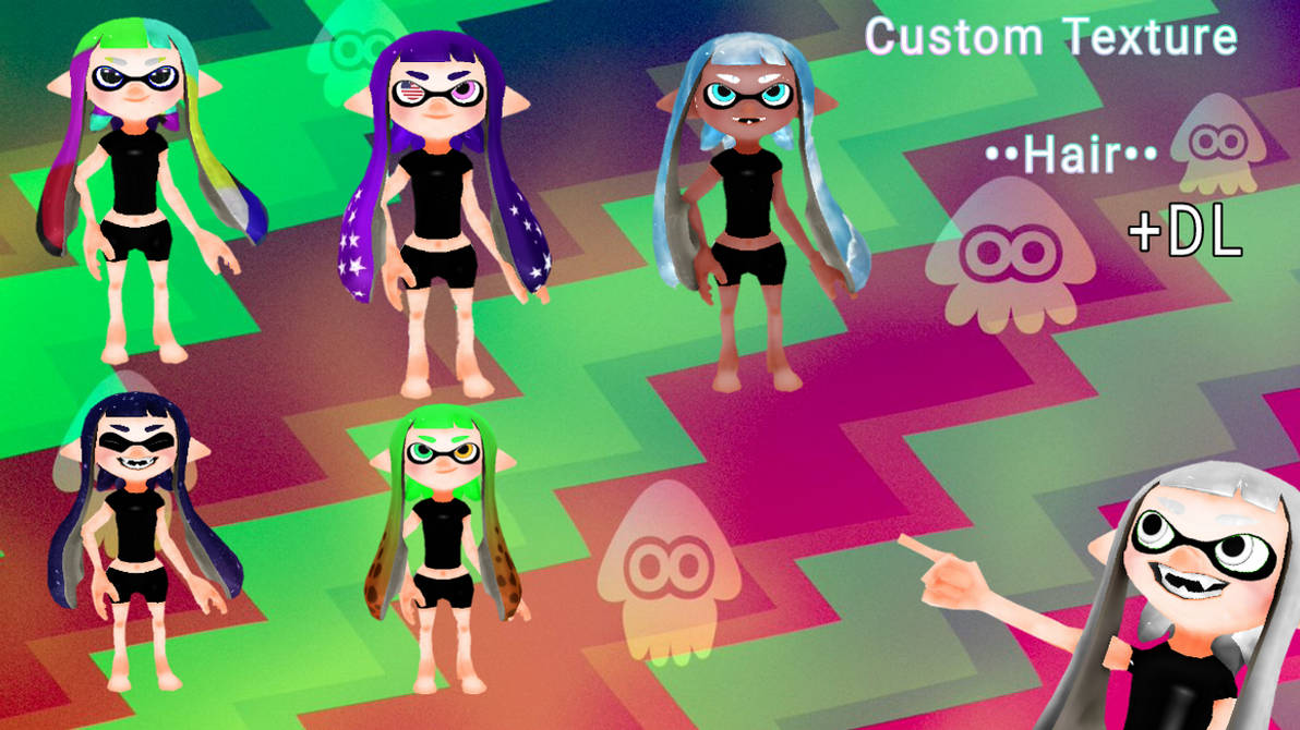 Splatoon Inkling Girl Hair Custom Textures +DL MMD by AngelKoalaYT0 on DeviantArt
