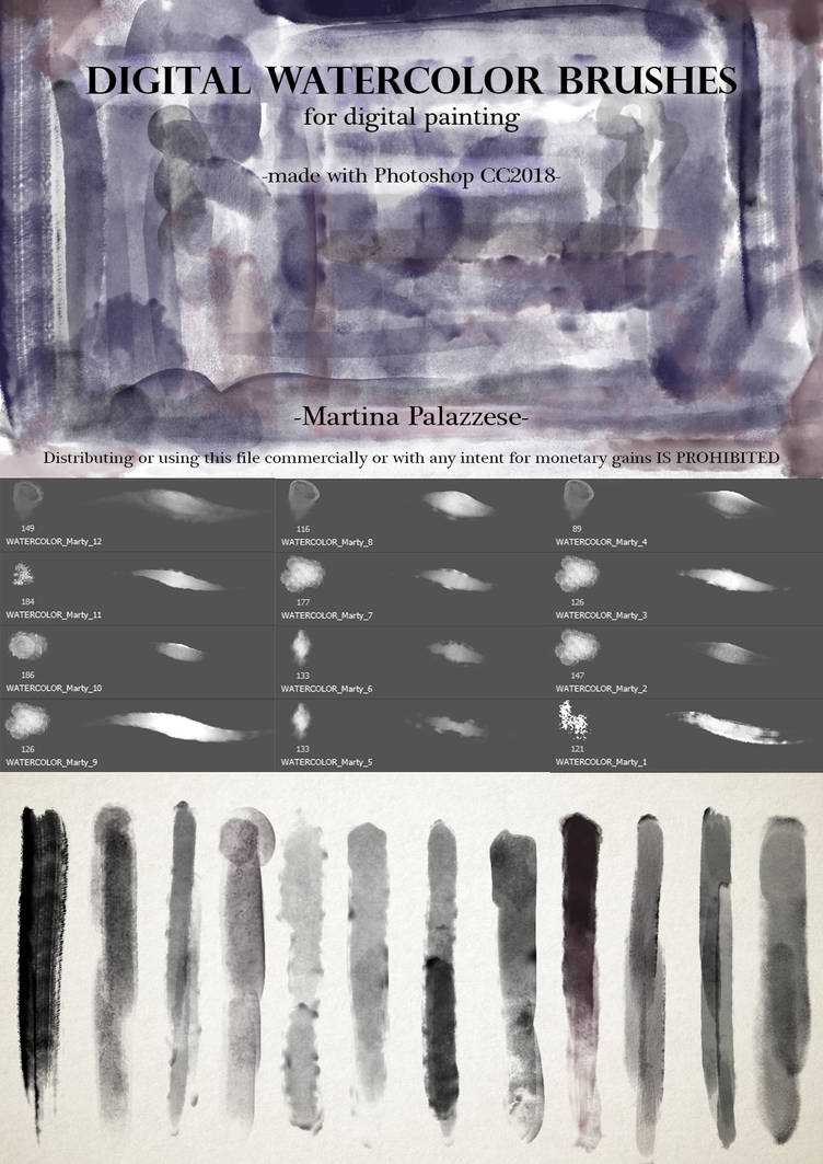 Digital Watercolor Brushes For Digital Painting by MartinaPalazzese on ...