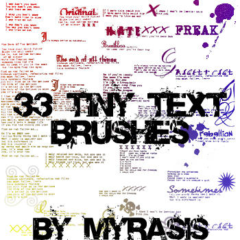33 Tiny Text Brushes by draconis393 on DeviantArt