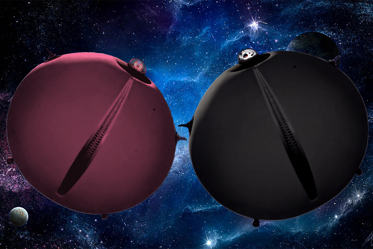 Inflated Loona and Michiru In Space by Solosergiohd1 on DeviantArt