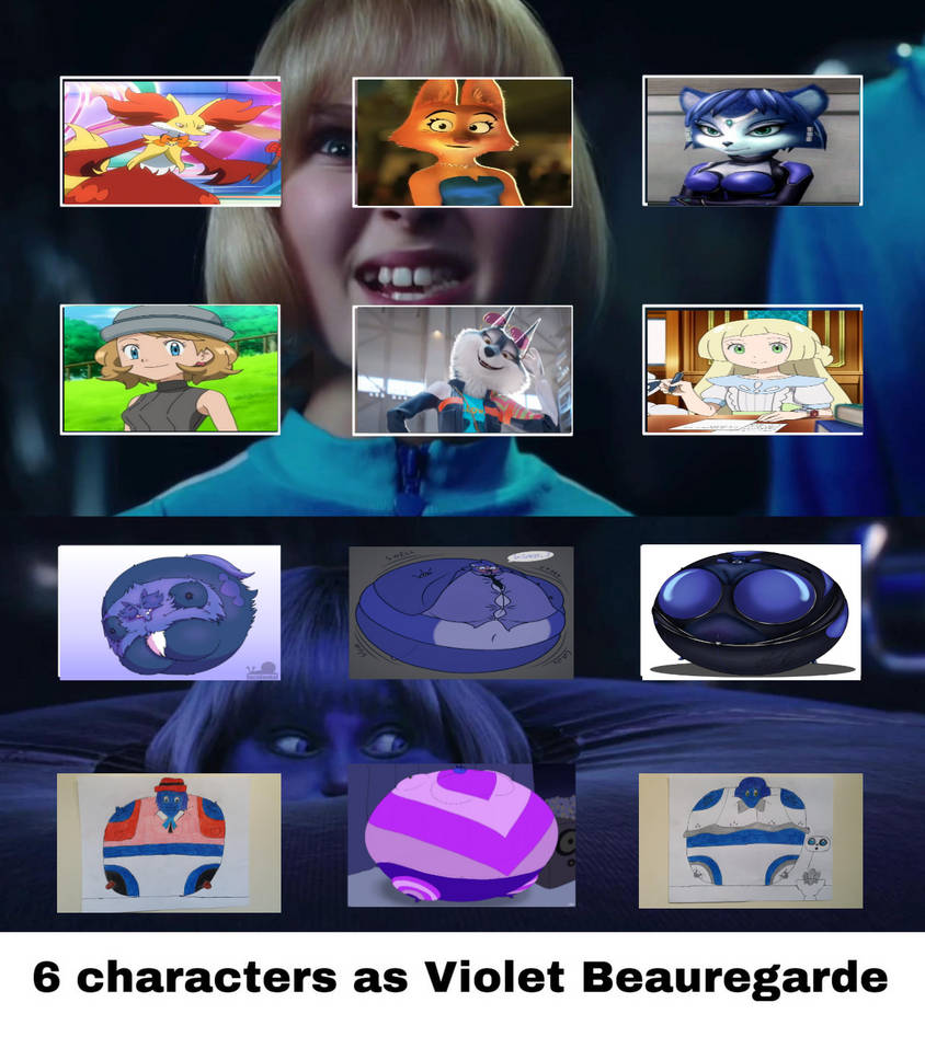 6 characters as Violet Beauregarde (2005) by Solosergiohd1 on DeviantArt