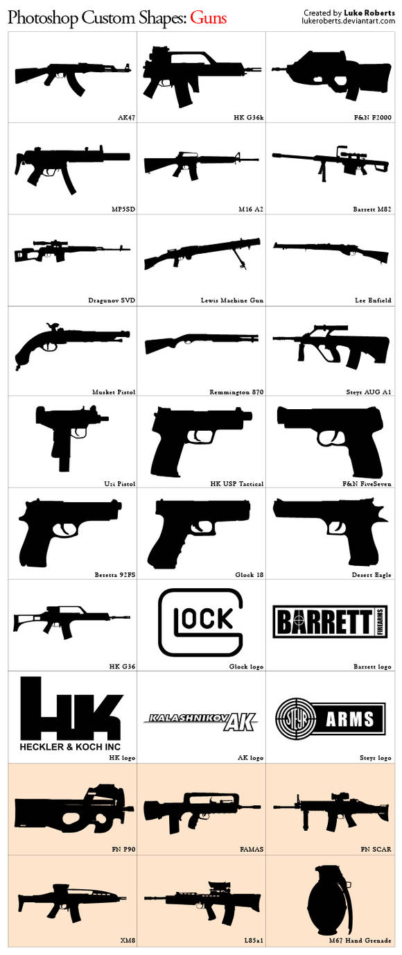 Custom Shapes Guns Updated By Lukeroberts On DeviantArt