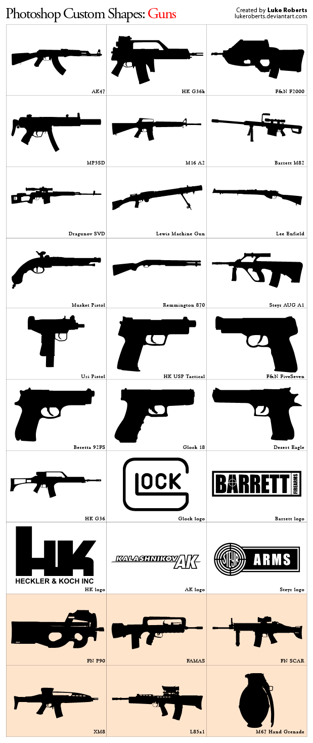 Custom Shapes Guns Updated By Lukeroberts On DeviantArt Custom Shapes Guns Updated By Lukeroberts On DeviantArt