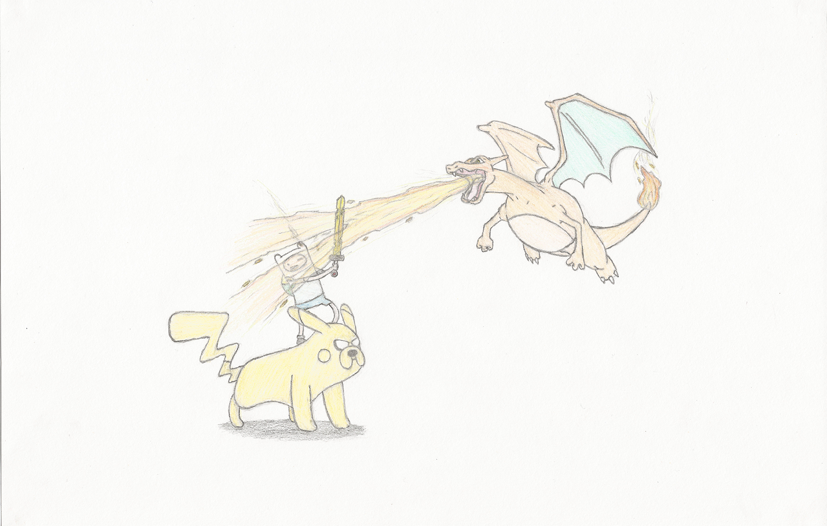 Finn and Jake vs Charizard by Nostalgia596 on DeviantArt