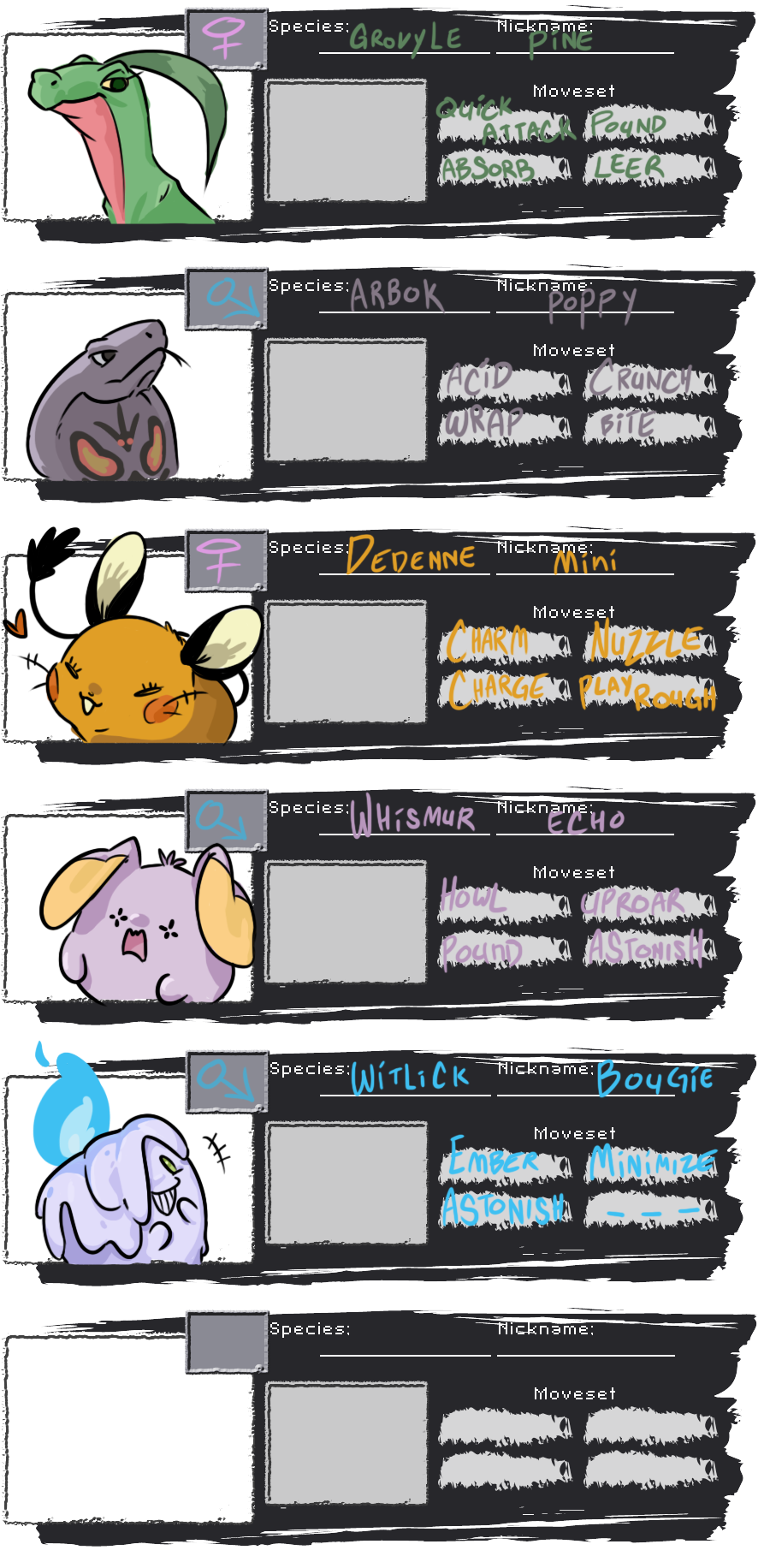 Pokemon: Ari's team by jell-o-cat on DeviantArt