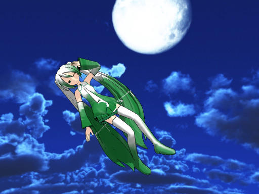 Negi Miku and the moon by me-ooks on DeviantArt