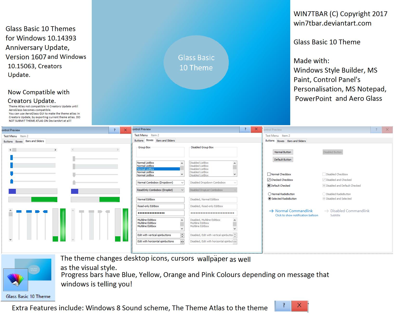Glass Basic 10 Theme for Windows 10 [UPDATED] by WIN7TBAR on DeviantArt