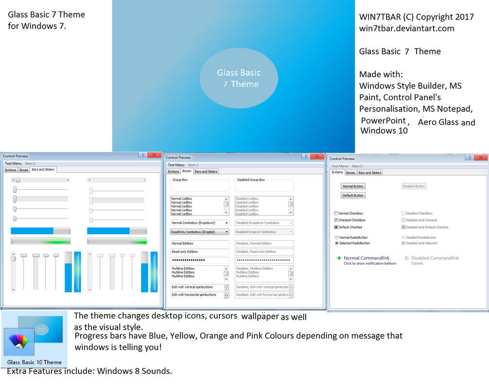 Glass Basic 7 Themes for Windows 7 by WIN7TBAR on DeviantArt