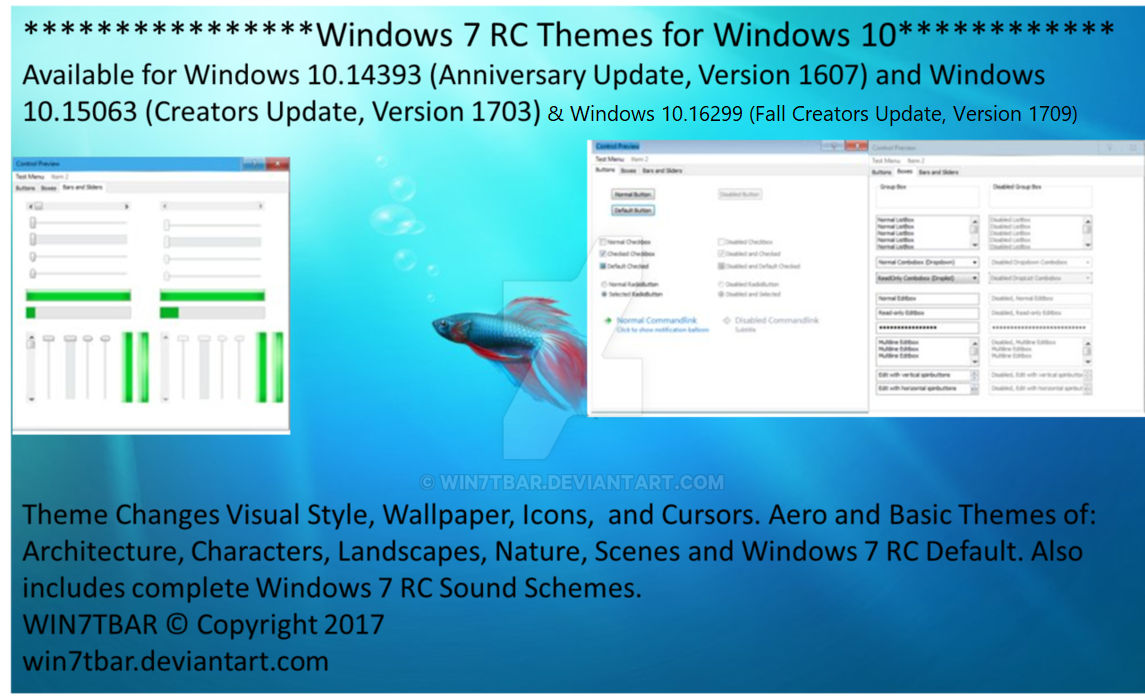 Windows 7 RC Themes for Windows 10 [UPDATED] by WIN7TBAR on DeviantArt