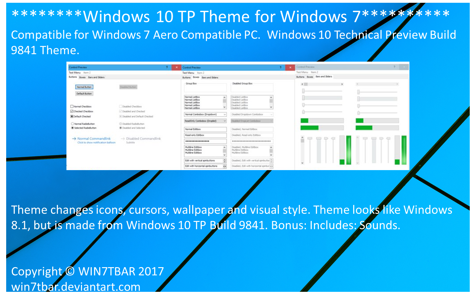Windows 10 TP Theme for Windows 7 by WIN7TBAR on DeviantArt