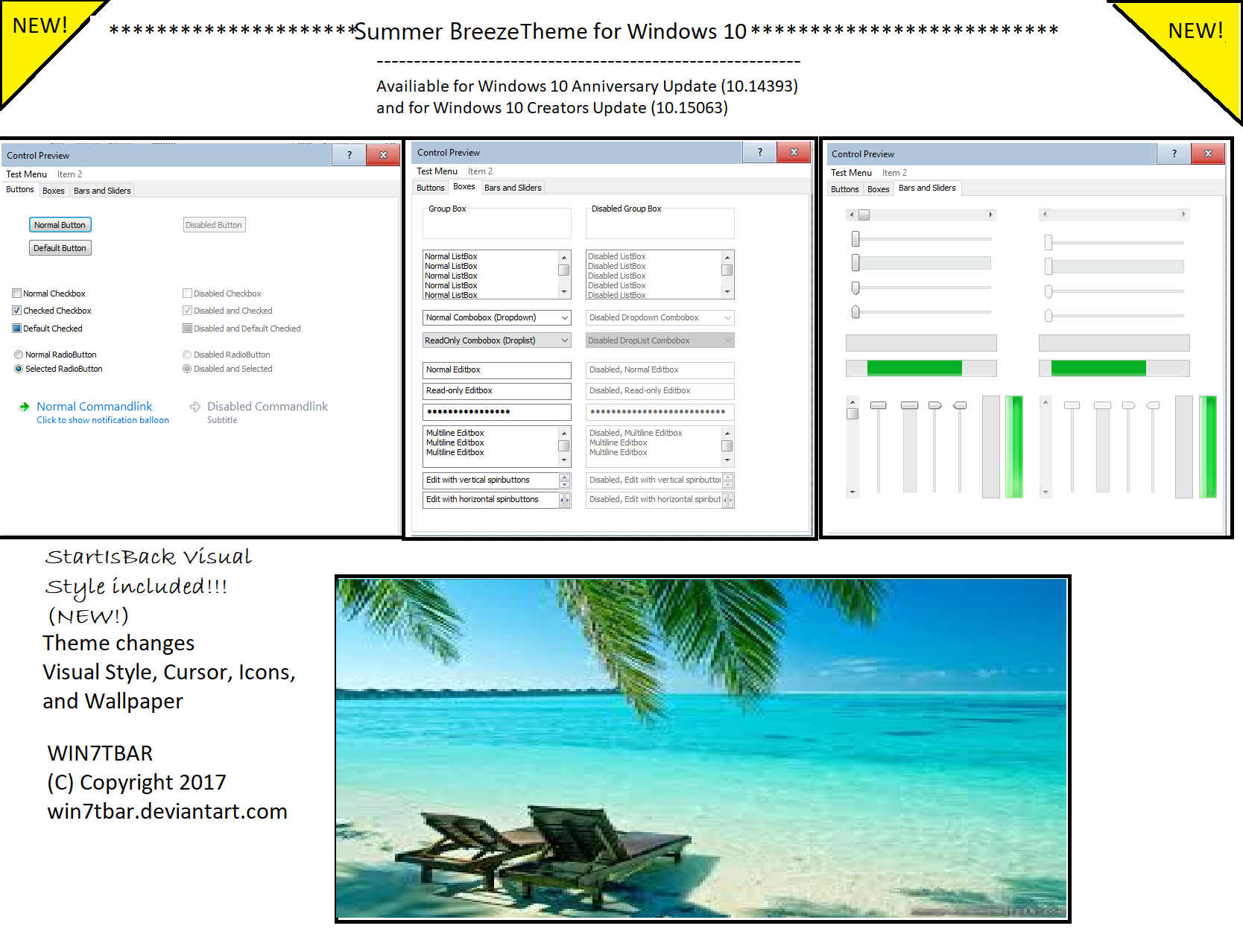 Summer Breeze Theme for Windows 10 by WIN7TBAR on DeviantArt