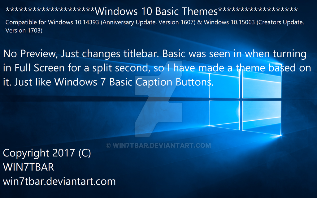 Windows 10 Basic Themes by WIN7TBAR on DeviantArt