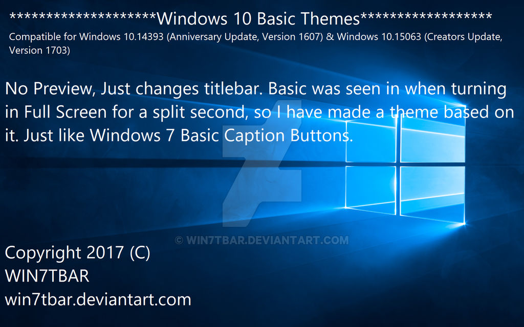 Windows 10 Basic Themes by WIN7TBAR on DeviantArt