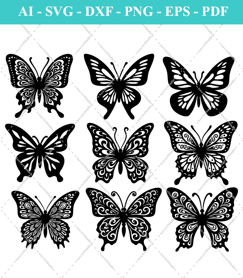 Butterfly Silhouette Svg Cut File for Cricut by AsreArtStudio on DeviantArt