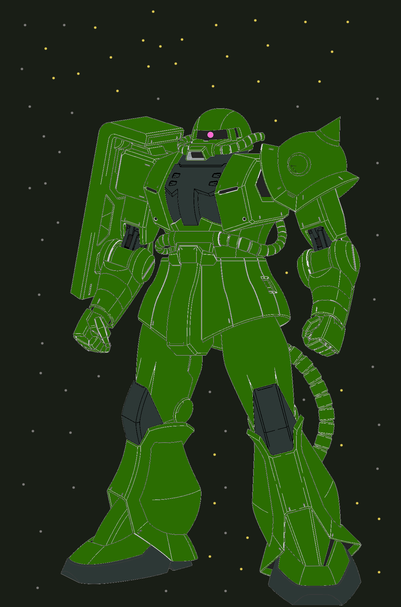MS-06 Zaku II HarryYch style by Mermanwatch on DeviantArt