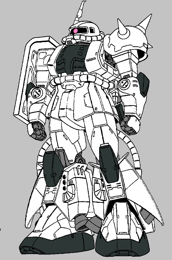 MS-06R-2P Zaku II High Mobility C type template v2 by Mermanwatch on DeviantArt