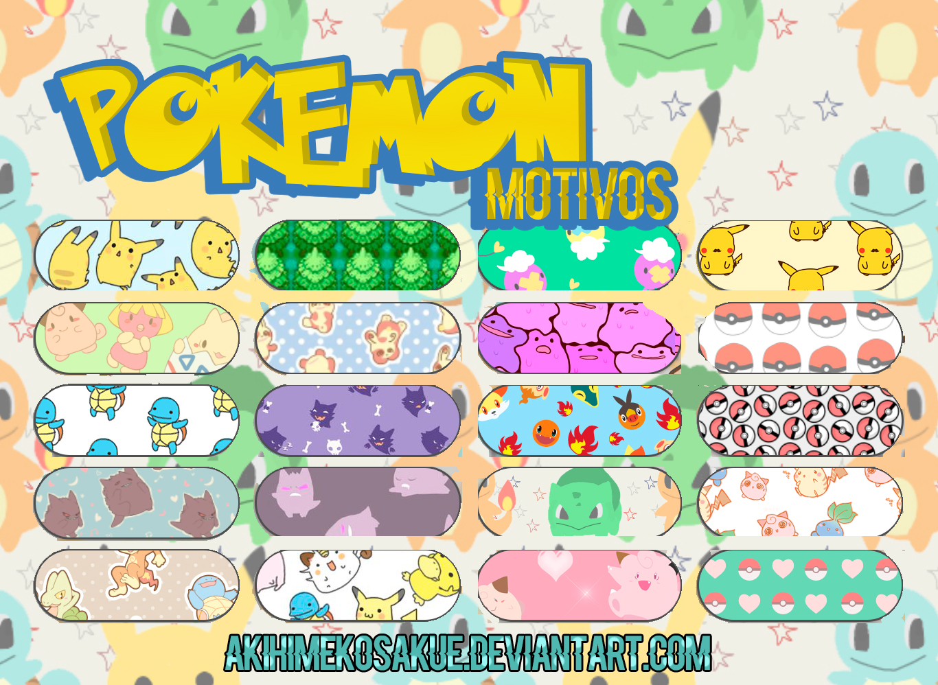 Motivos 01| Pokemon | Photoshop by AkiHimekoSakue on DeviantArt