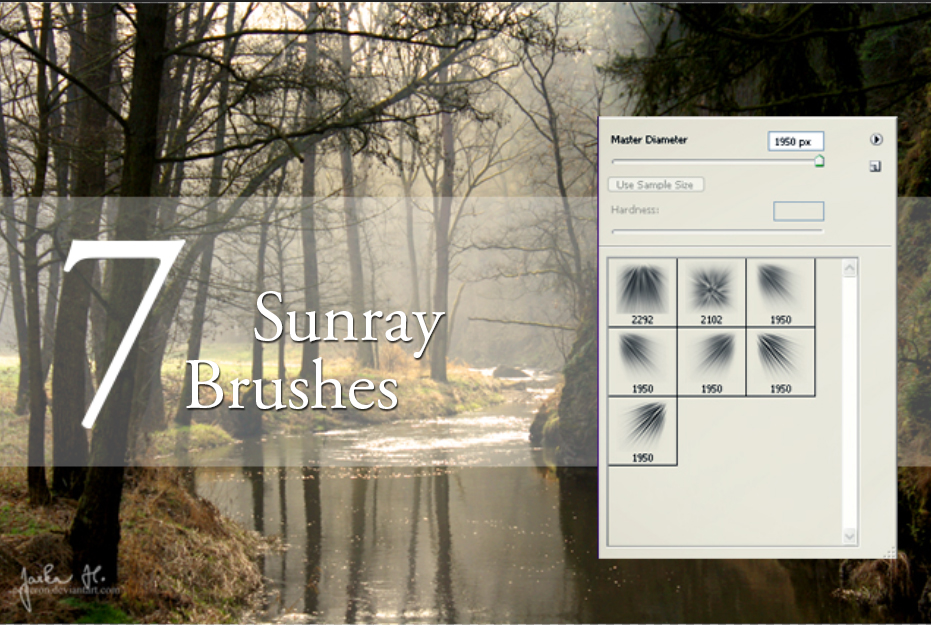 Resources: Sunray Brushes by pelleron on DeviantArt