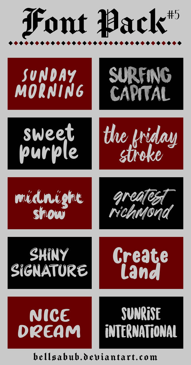Font Pack #5 by bellsabub on DeviantArt