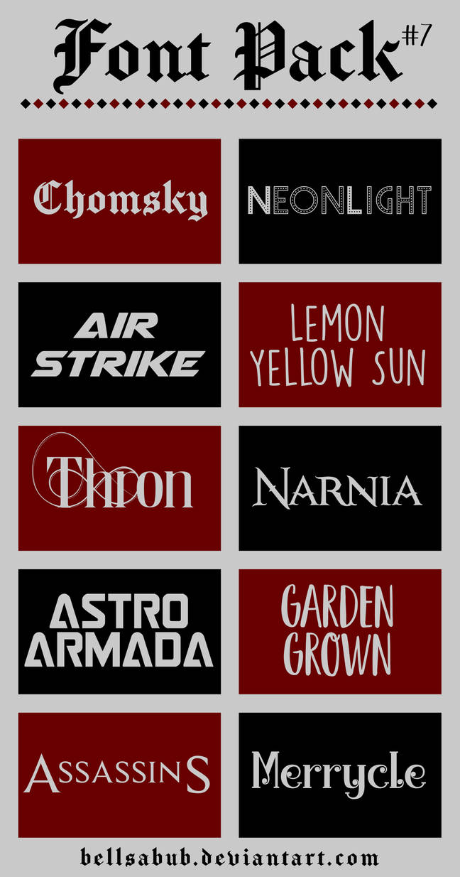 Font Pack #7 by bellsabub on DeviantArt
