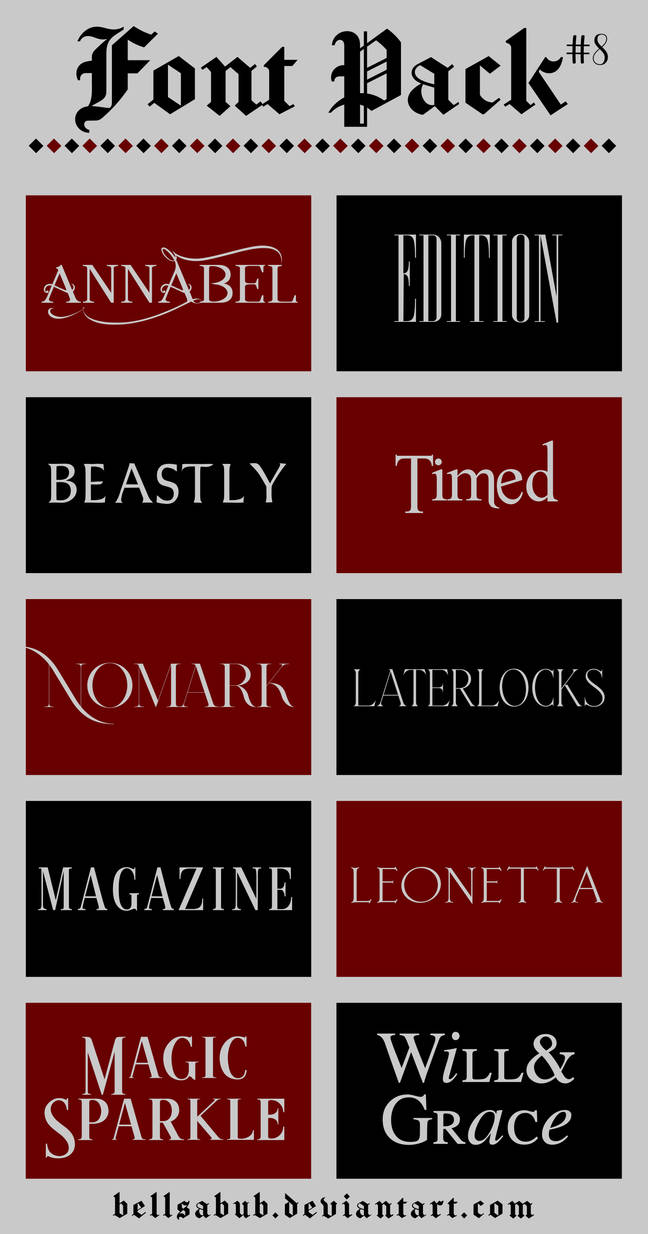 Font Pack #8 by bellsabub on DeviantArt