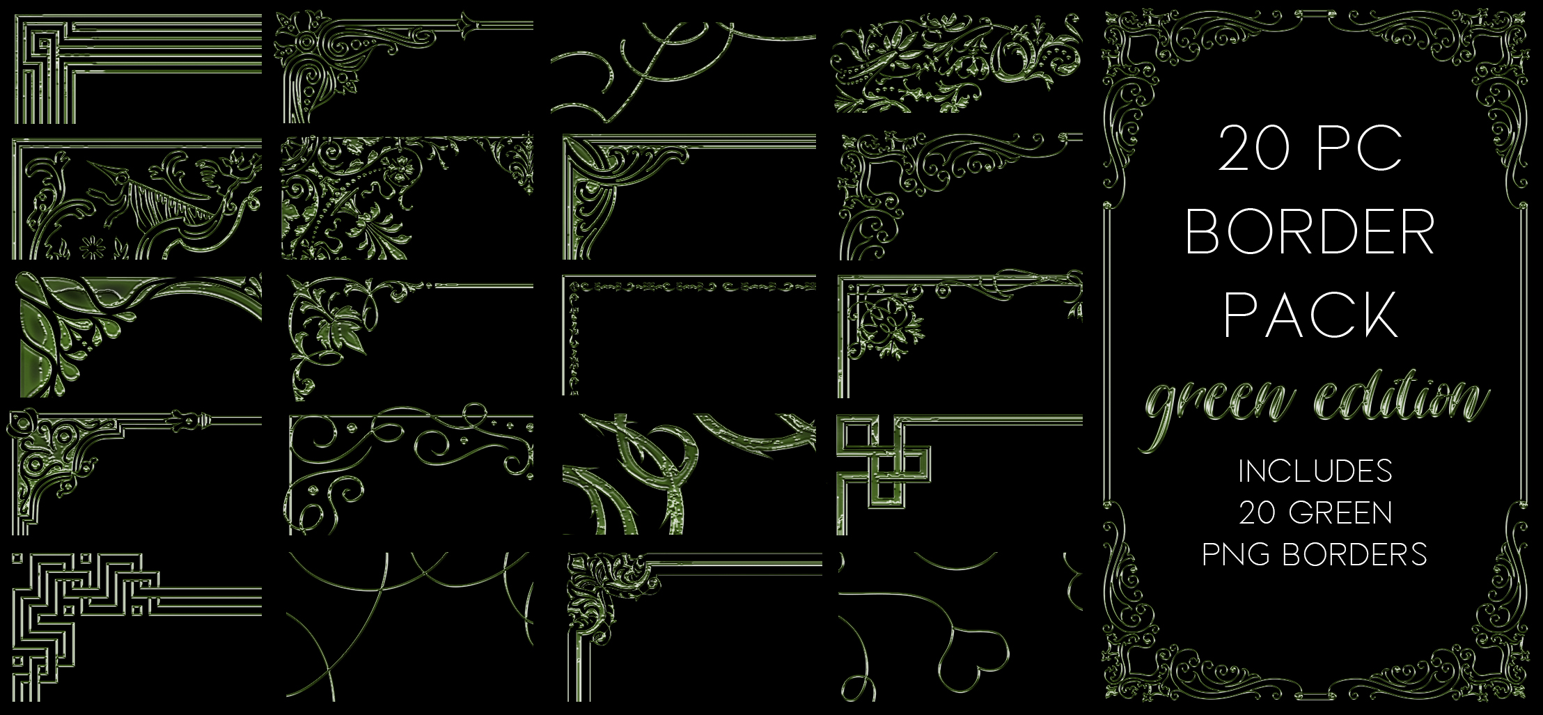 Border Pack - Green Edition by bellsabub on DeviantArt