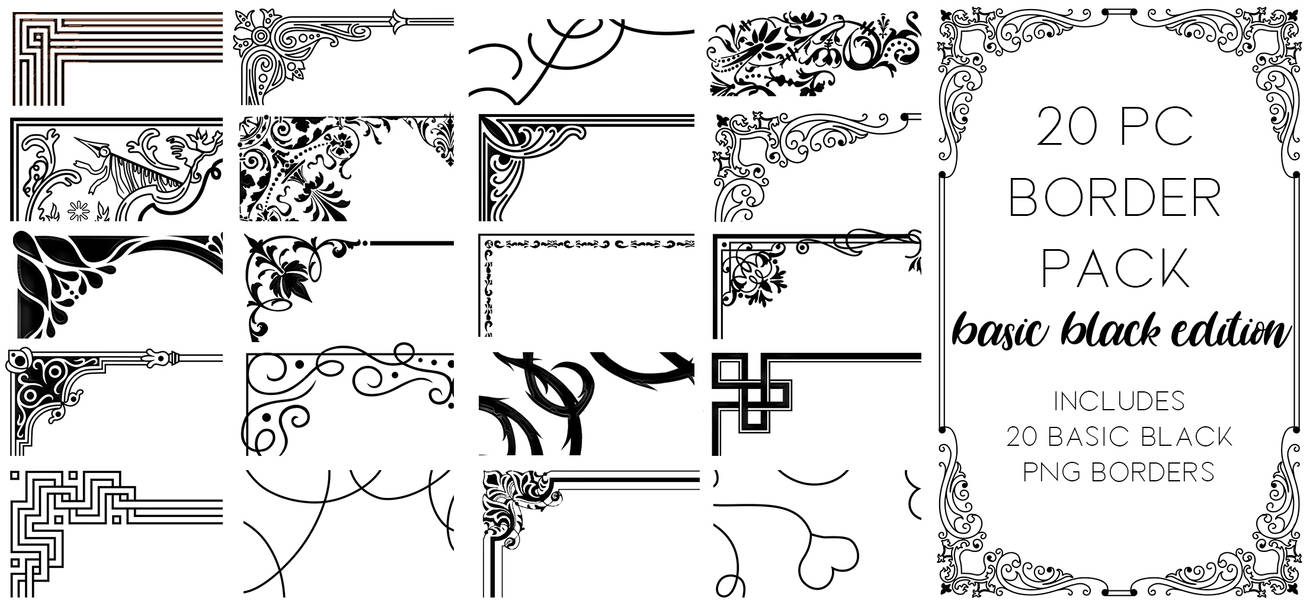 Border Pack - Basic Black Edition by bellsabub on DeviantArt