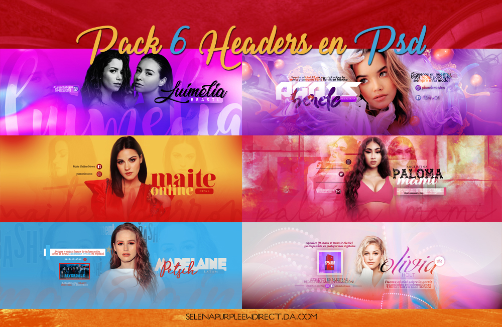 +Pack Headers en PSD by SelenaPurpleewDirect on DeviantArt