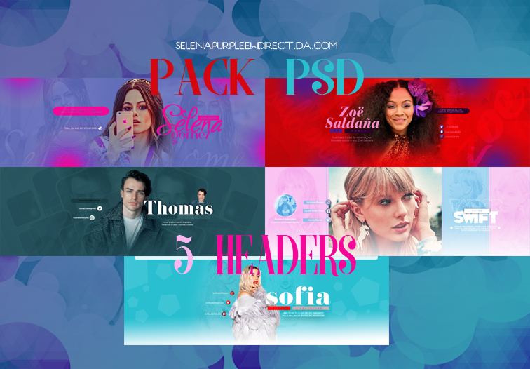 +Pack Headers en PSD by SelenaPurpleewDirect on DeviantArt