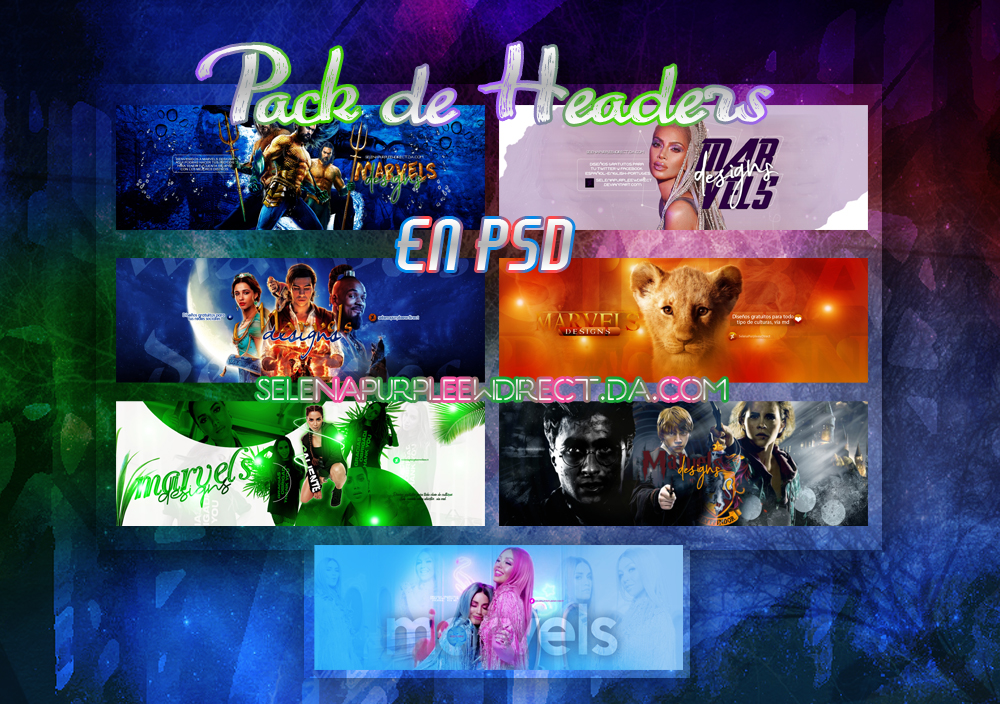 +Pack Header en PSD // Marvels Designs 01 by SelenaPurpleewDirect on ...