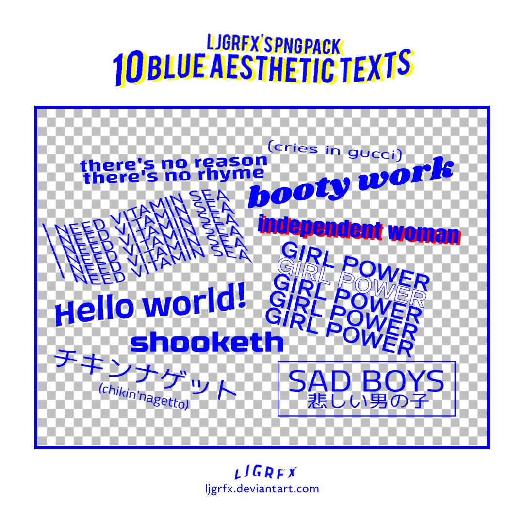 Pngpack#2 10 blue aesthetic texts by ljgrfx on DeviantArt