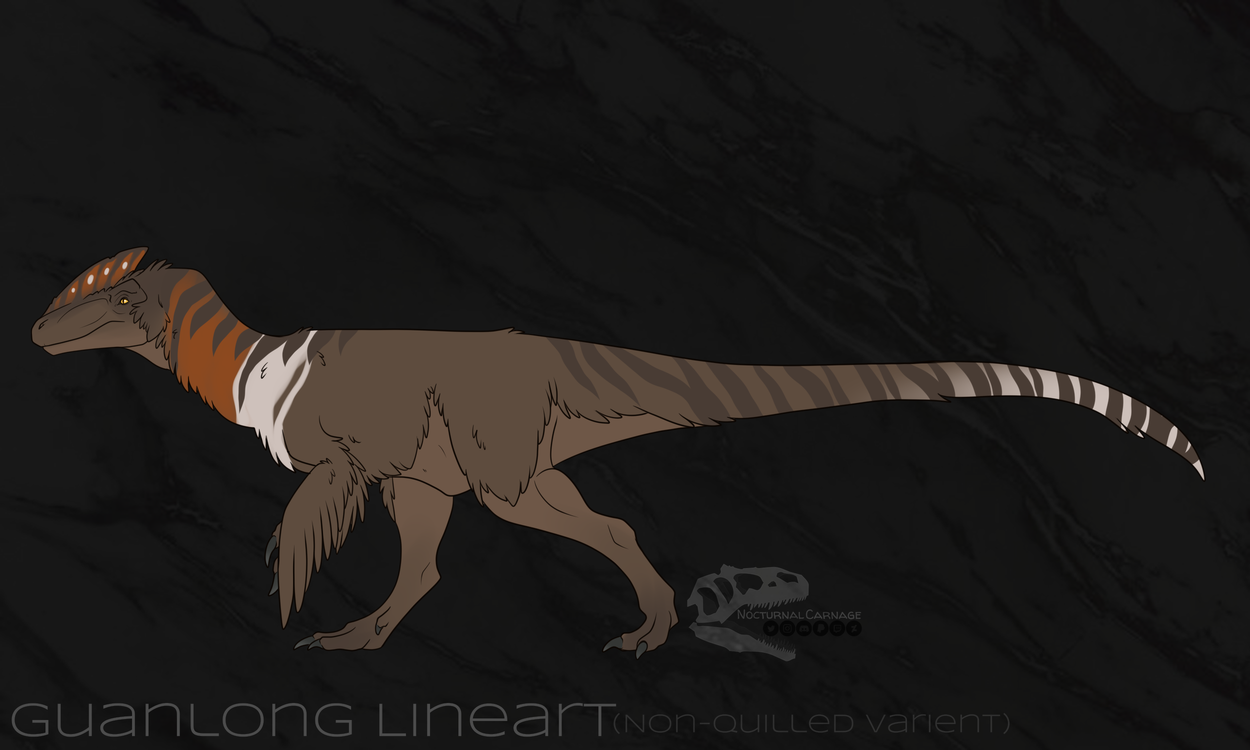 Guanlong Lineart | Non-Quilled Varient by NocturnalCarnage on DeviantArt