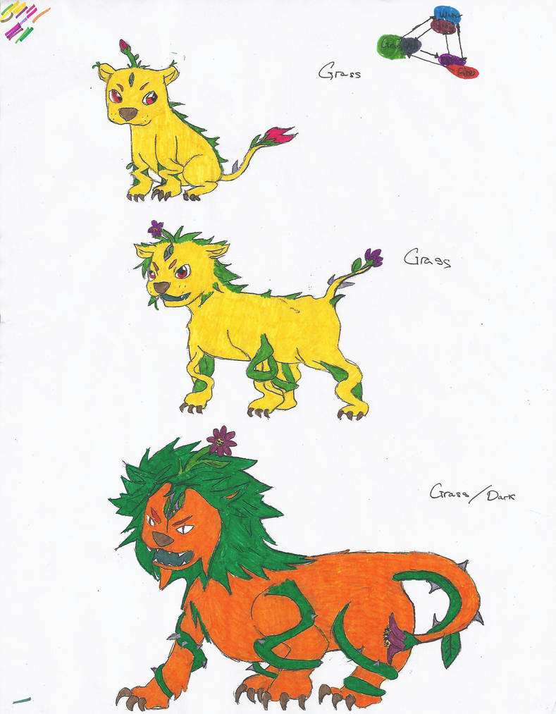 Fake Pokemon - Grass Lions by Plataperson on DeviantArt