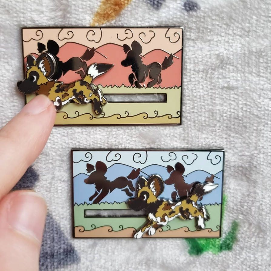 Sliding Painted Dog Pins by TallGrassArt on DeviantArt