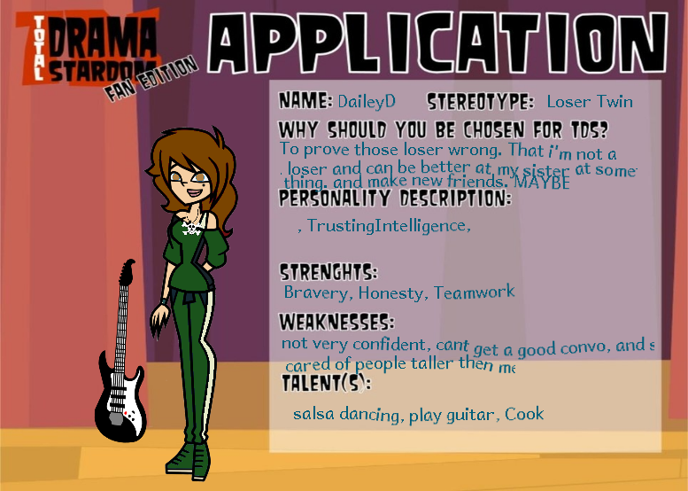 TDS Fan Edition Application 2:DaileyD by IsabellaTotalDrama on DeviantArt