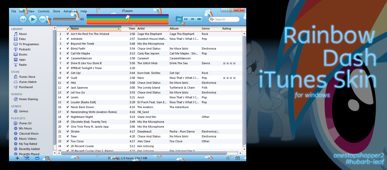 Rainbow Dash iTunes Skin by SierraDesign on DeviantArt