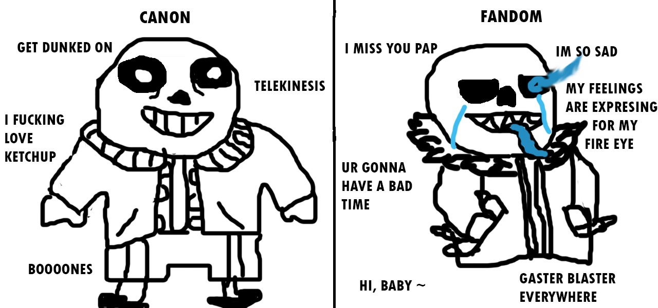 canon vs fandom : Sans by ArevaloPicasso on DeviantArt