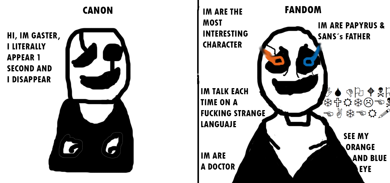 canon vs fandom : Gaster by ArevaloPicasso on DeviantArt