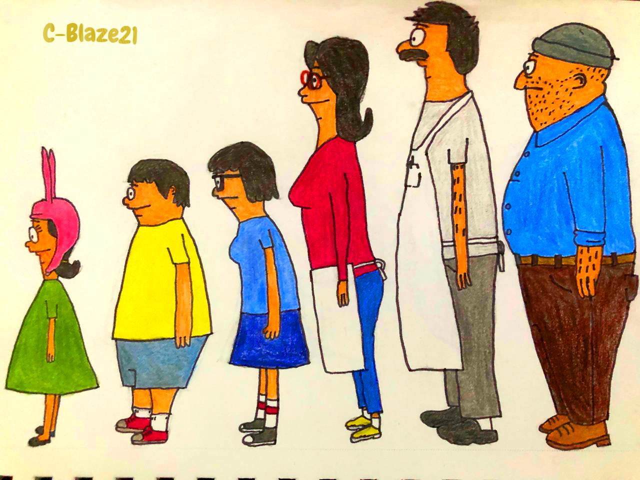 The Belcher Family + Teddy by C-blaze21 on DeviantArt
