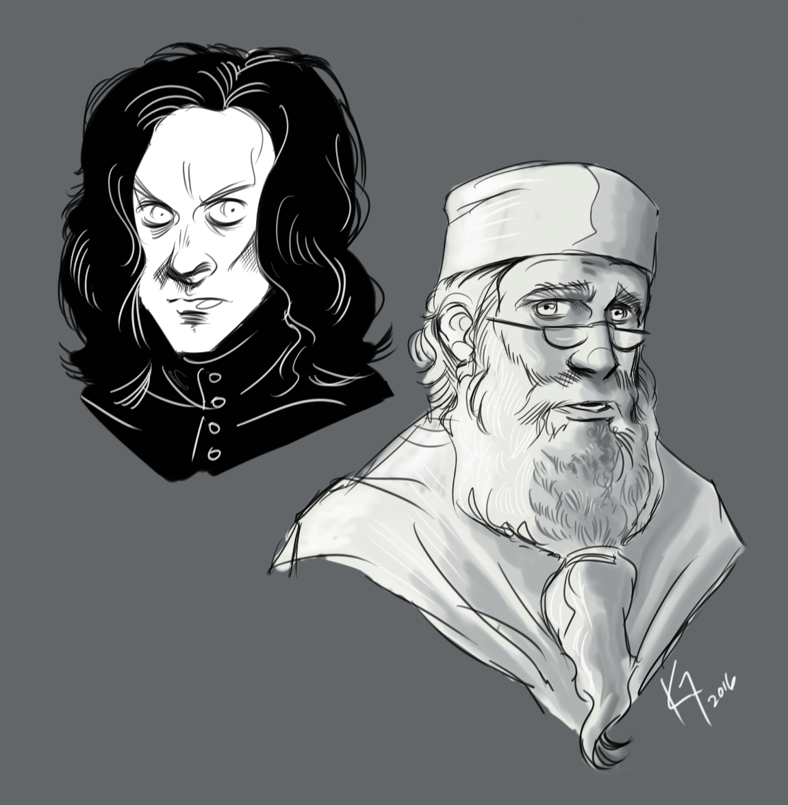 Snape and Dumbledore - DIgital Illustration by kennf11 on DeviantArt