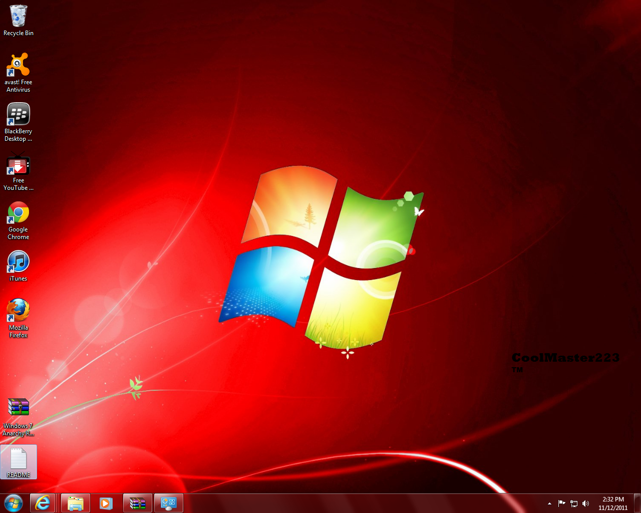 Windows 7 Anarchy Red and Bliss Blue themepack by CoolMaster223 on ...