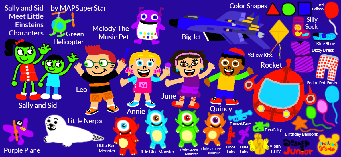 Sally and Sid PBS Meet Little Einsteins Characters by MAPSuperStar on DeviantArt