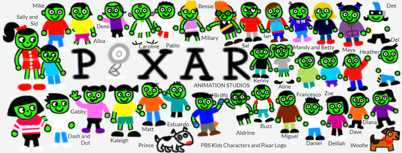 PBS Kids Characters and Pixar Logo by MAPSuperStar on DeviantArt