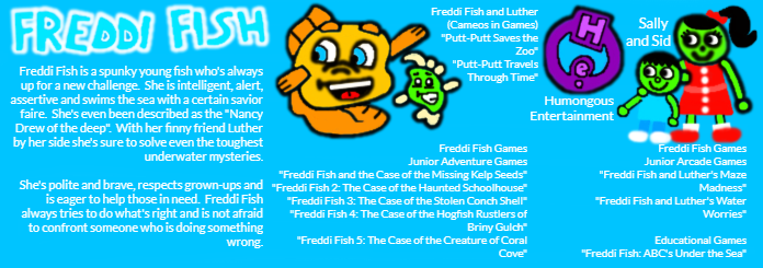 Freddi Fish Character Bio (with Sally and Sid PBS) by MAPSuperStar on DeviantArt