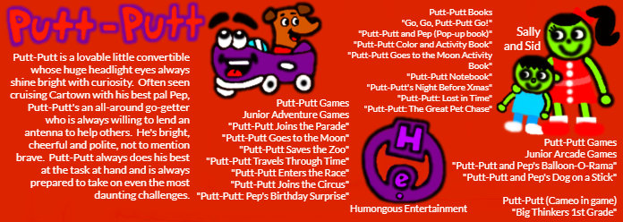 Putt-Putt Character Bio (with Sally and Sid PBS) by MAPSuperStar on ...